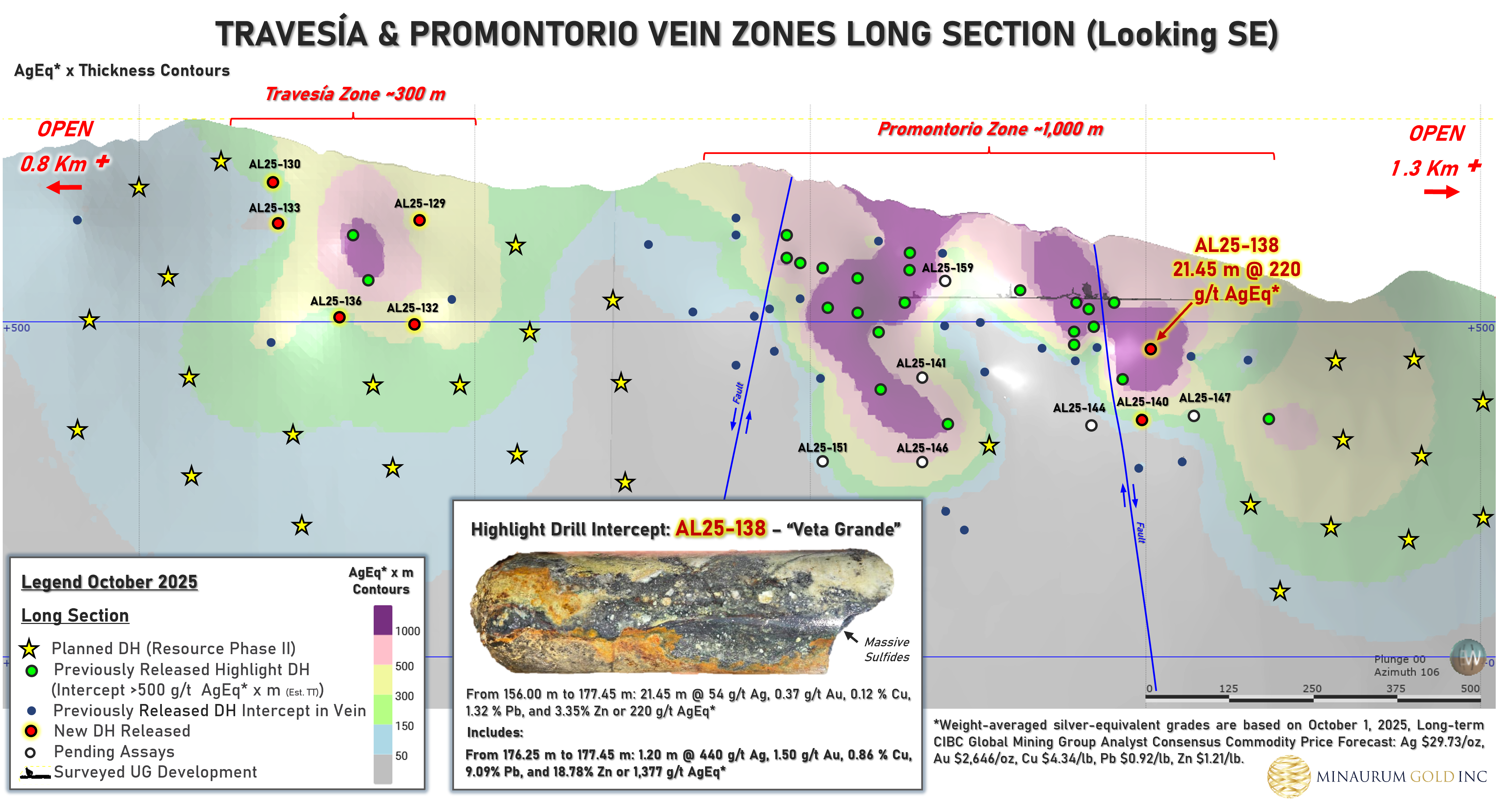 Minaurum Drills High-Grade Silver at Alamos including: 21.45 m of 220 g/t AgEq, 5.85 m of 476 g ...